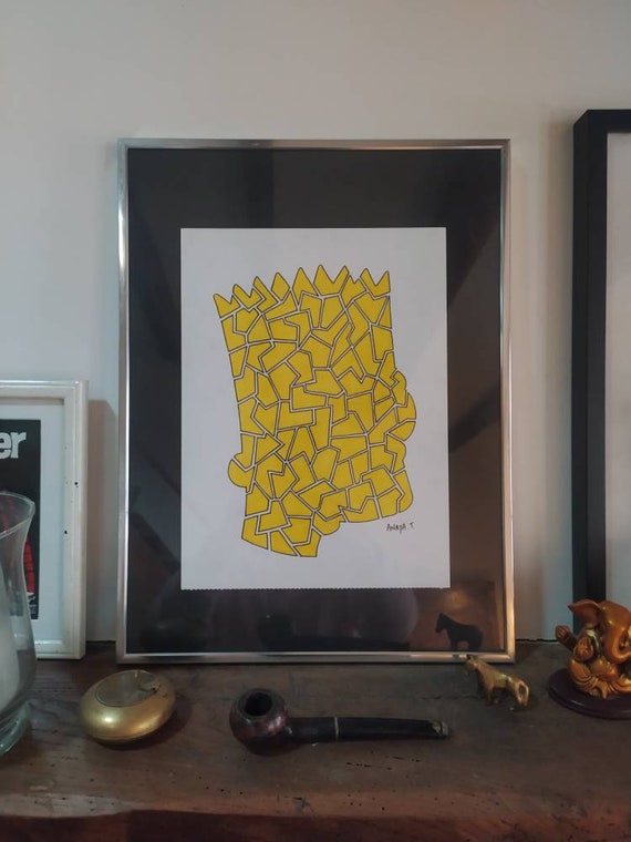 The Simpsons Portrait Bart Simpson Poster Bart Simpson | Etsy