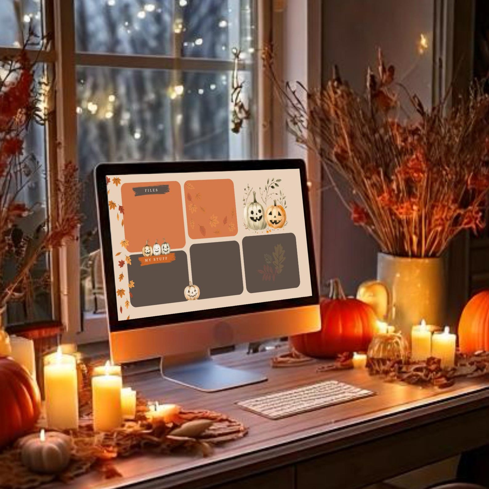 Halloween Theme Desktop Wallpaper | Spooky Digital Download | Seasonal ...