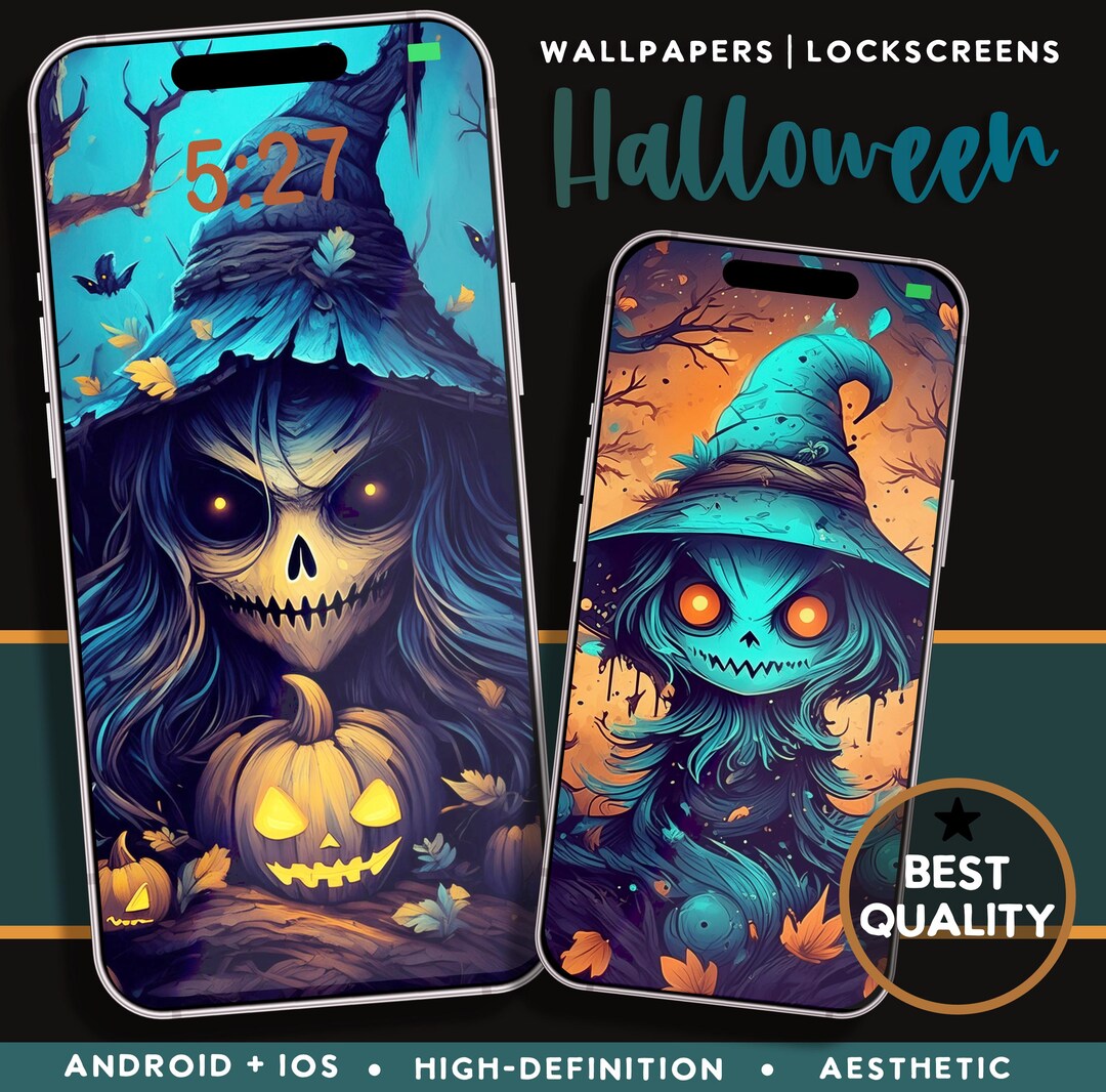 Halloween Scary Phone Wallpaper Bundle, Android + Ios Phone, Spooky ...