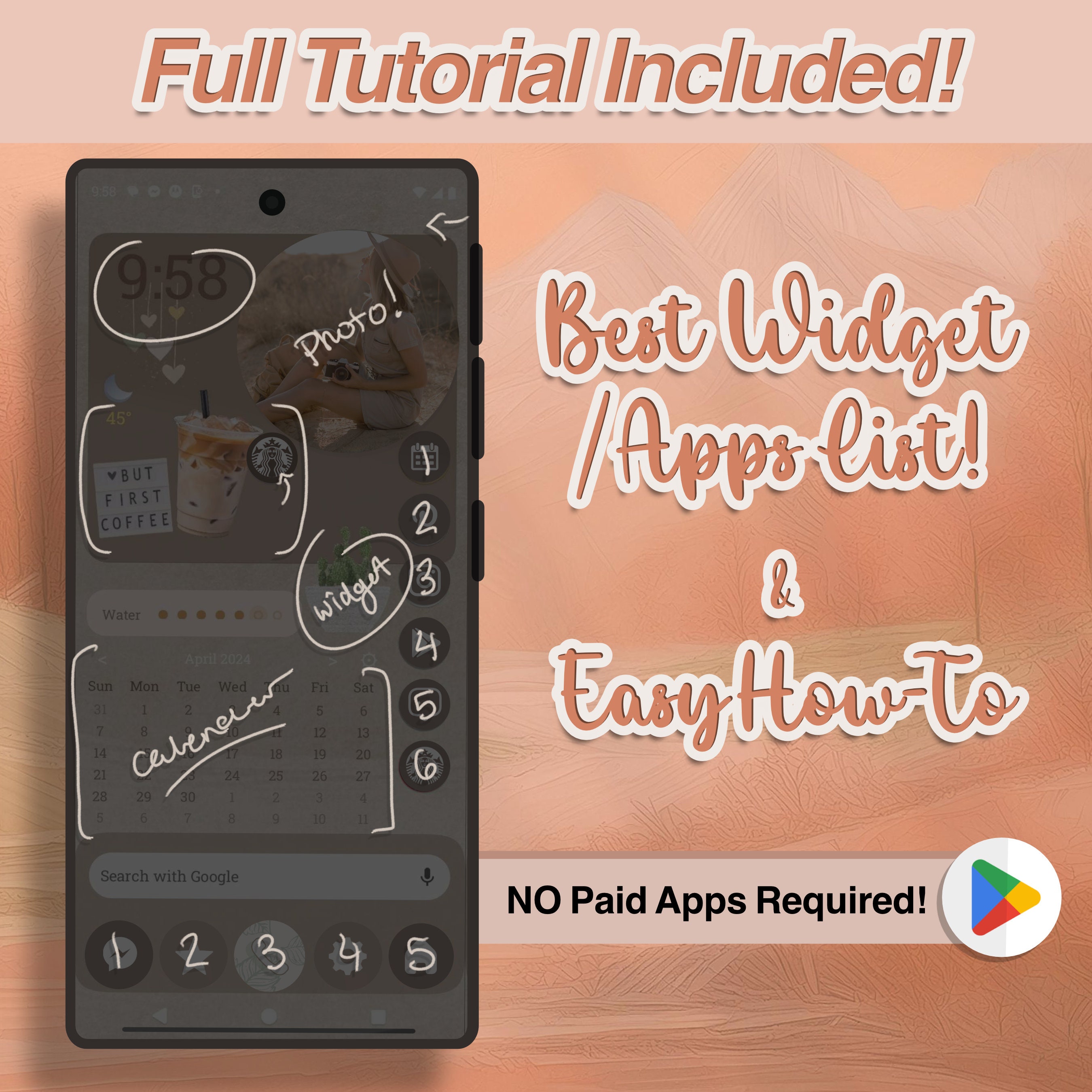 Aesthetic Android Peach Phone Theme / Peachy App Icons / iPhone / Ios ...