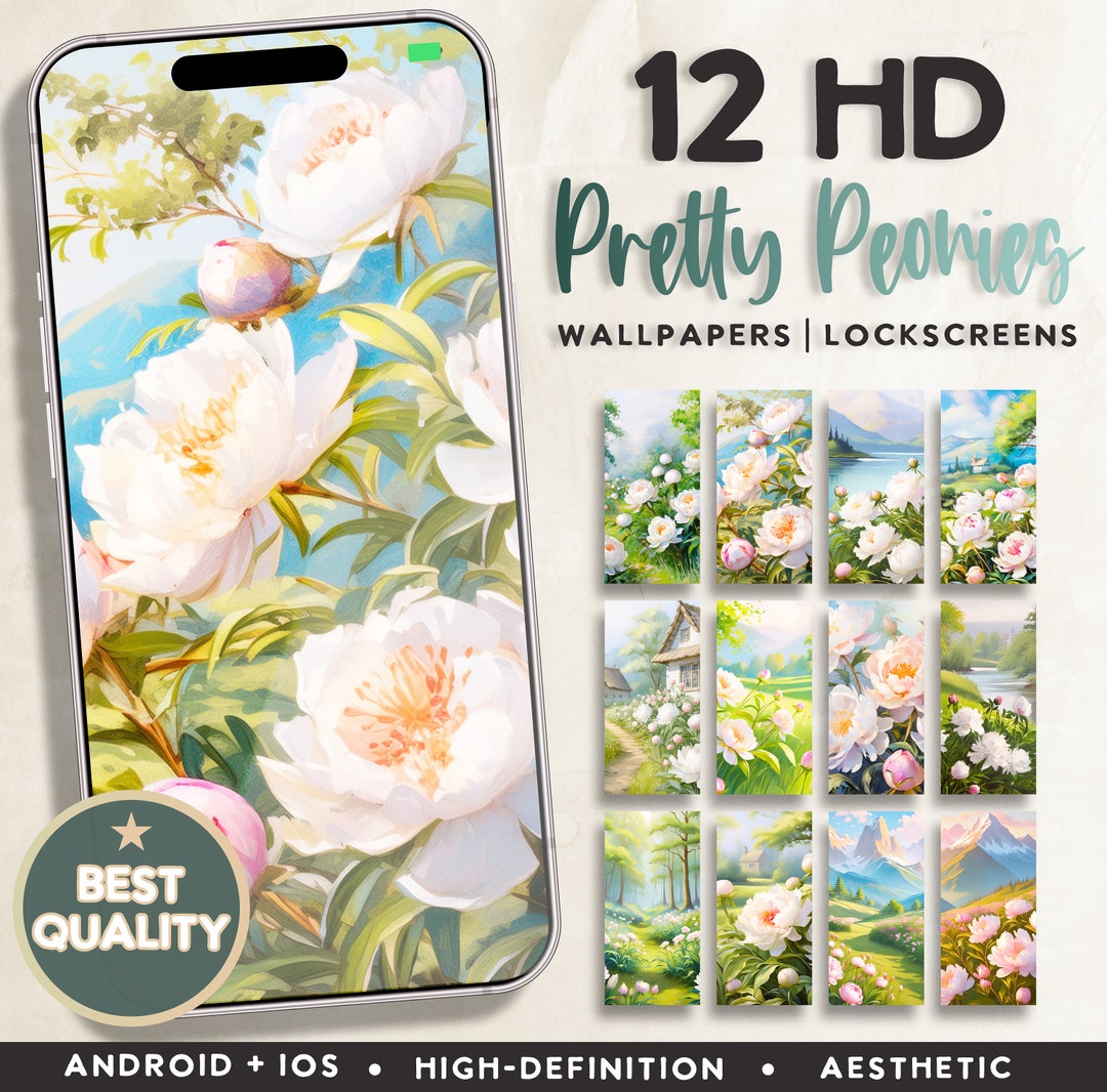 Peony Flower Phone Wallpaper Bundle, Android + Ios Phone, Peonies ...