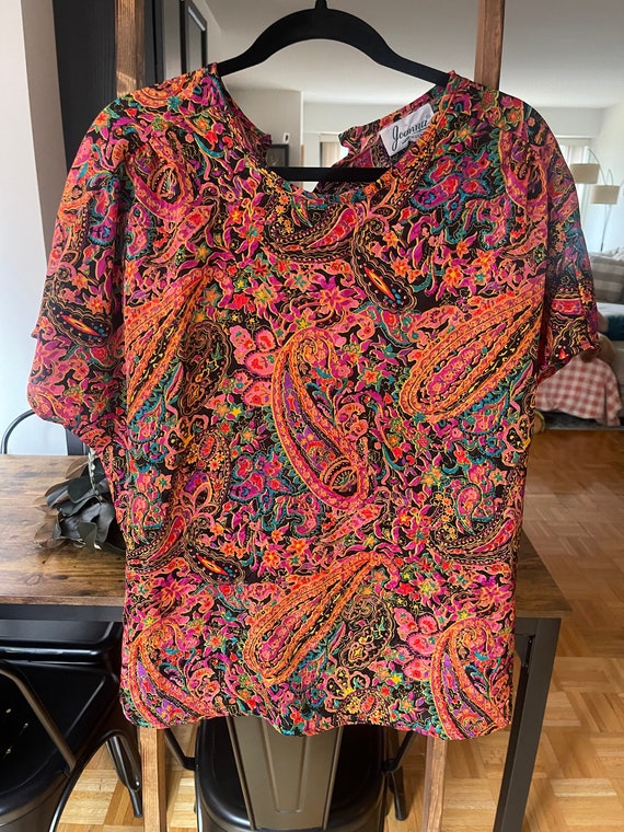 80s vintage rainbow paisley - Gem