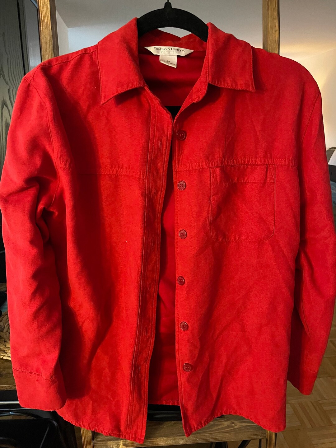 Vintage 90s Red Oversized Shacket Size Small - Etsy
