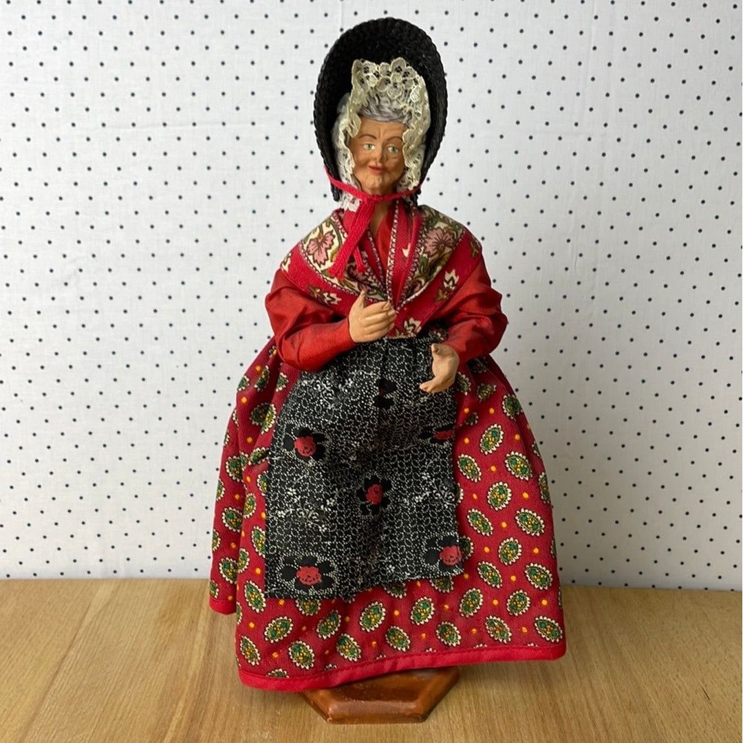 Vintage French Provence Clay Folk Art Figurine Doll Santons Devouassoux ...