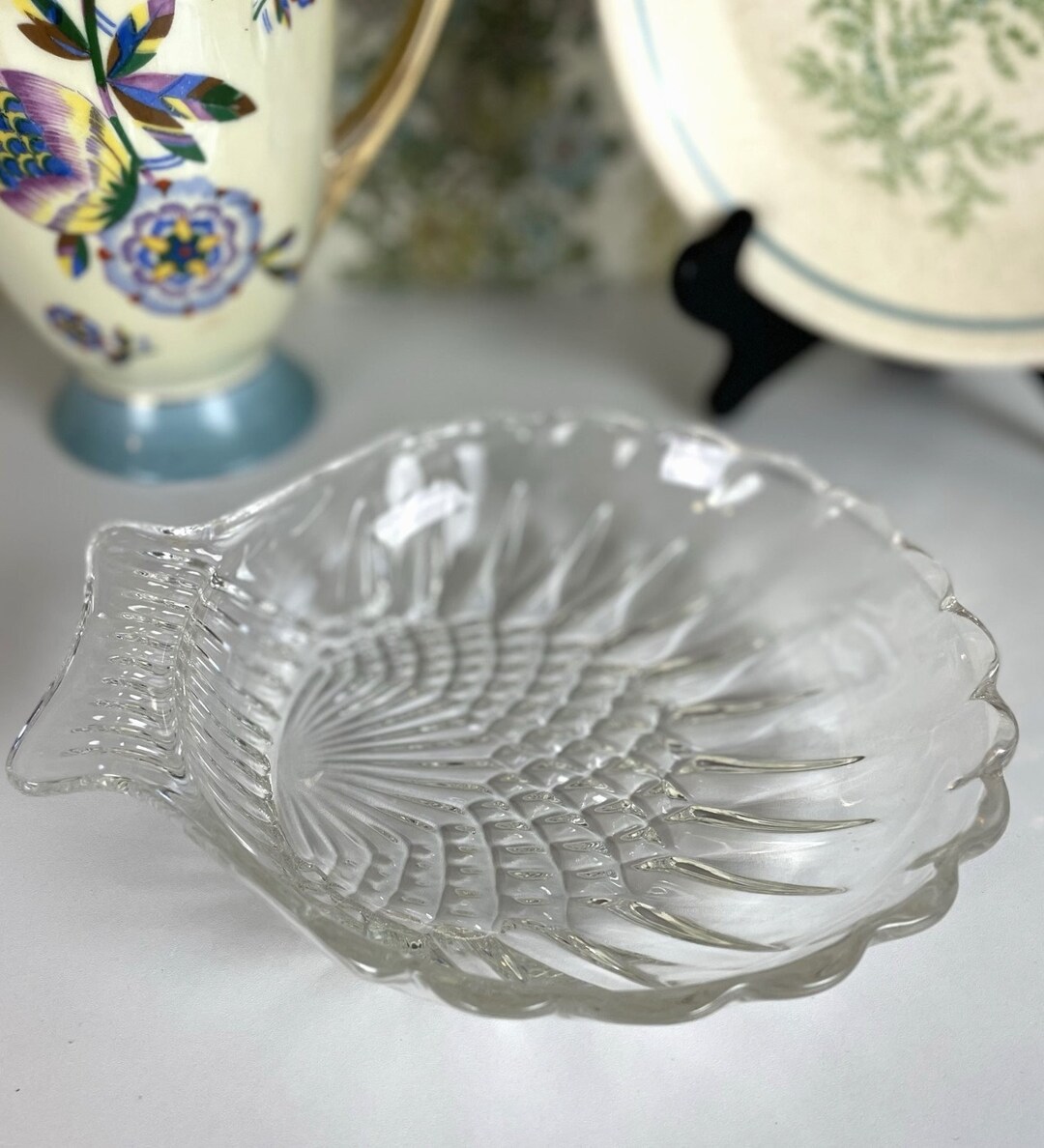 Vintage Glass Shell Candy Dish, Depression Ware Nut or Candy Dish ...
