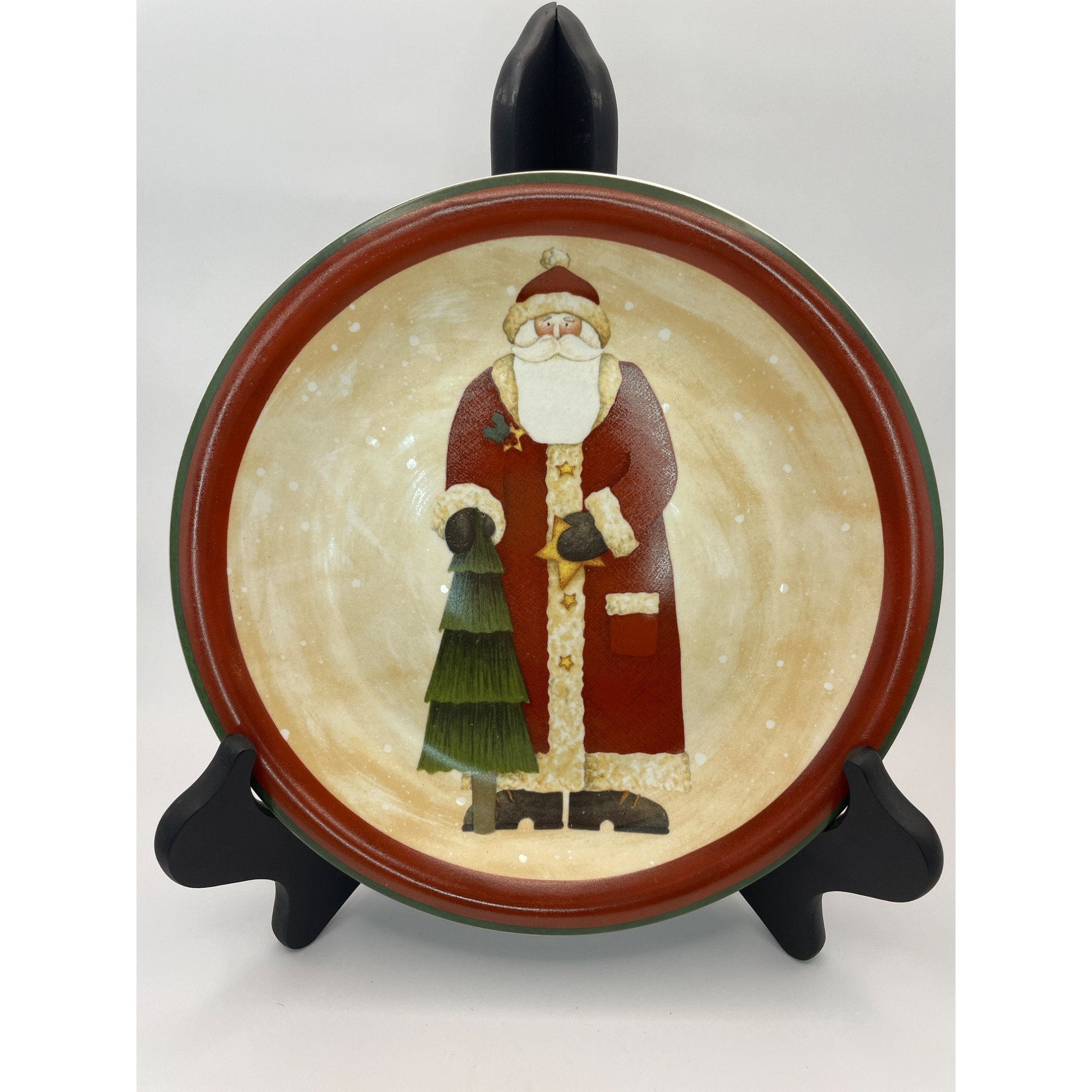 Debbie Mumm Zak Designs Folk Art Santa Decorative Plates Set - Etsy