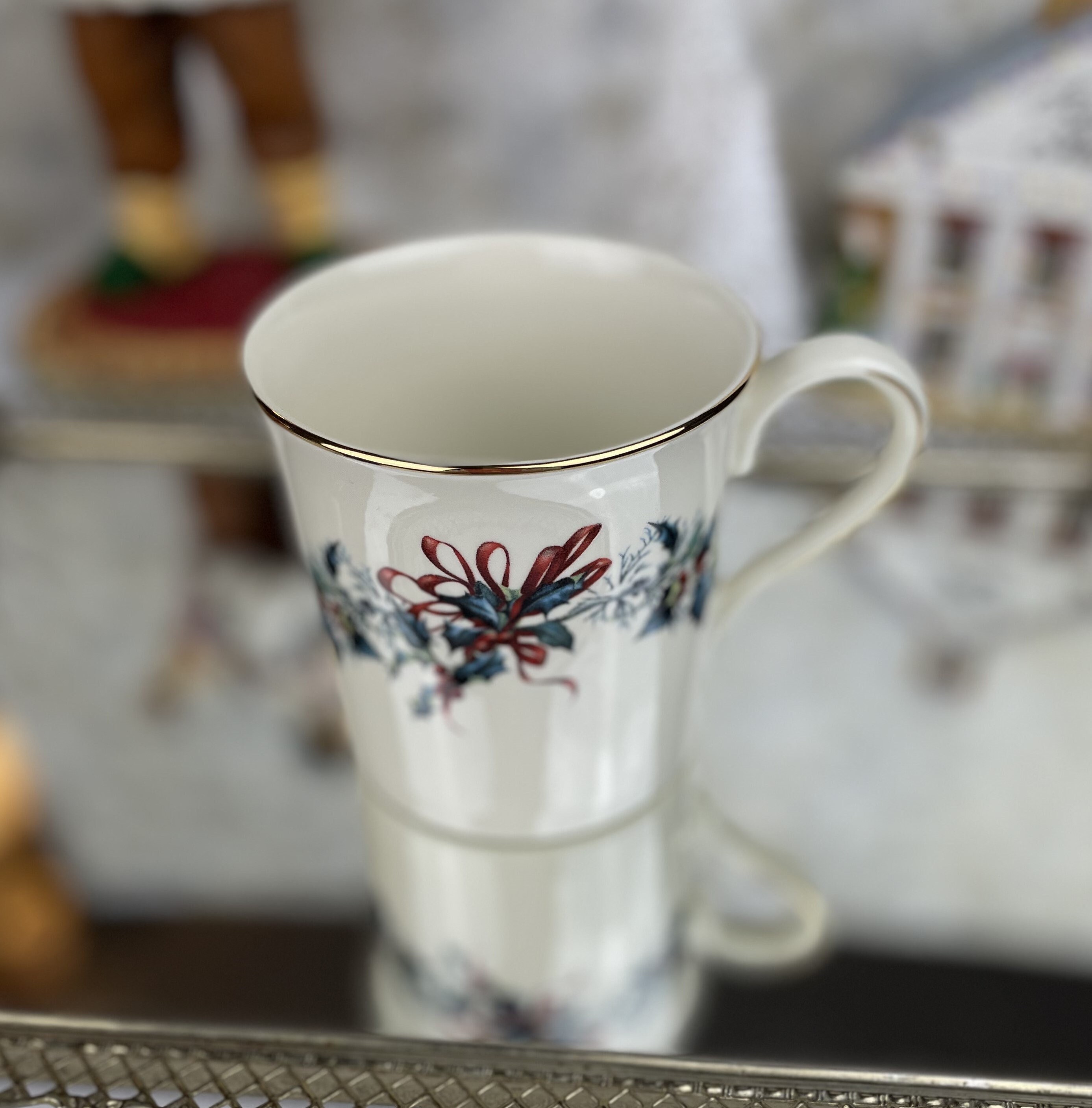 Winter Greetings Mug by Lenox, Vintage Fine Bone China Coffee Cup ...