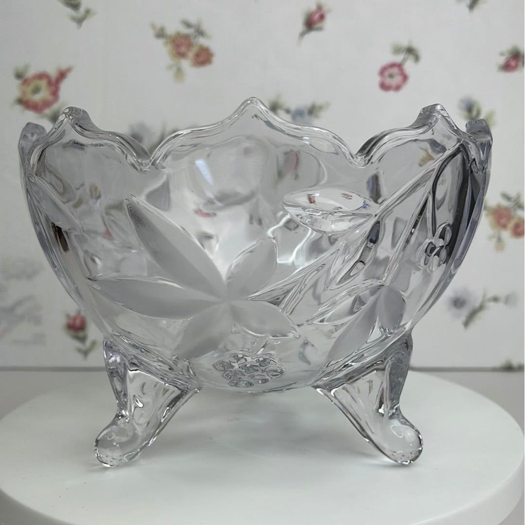 Mikasa Crystal Bowl "garden Terrace", Vintage Footed Candy Dish Compote ...