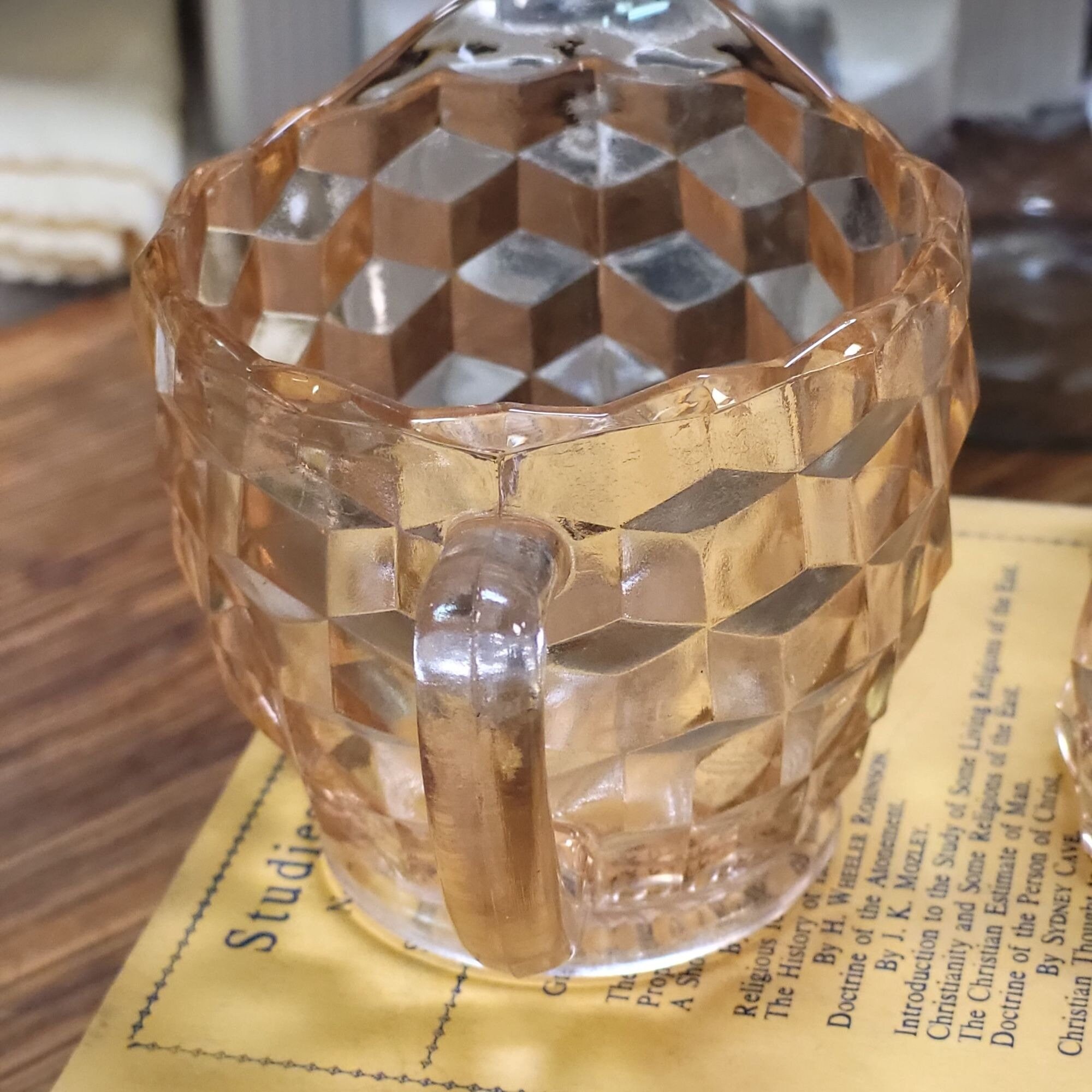 Pink Depression Glass Jeannette/diamond Cubist Pattern Sugar - Etsy