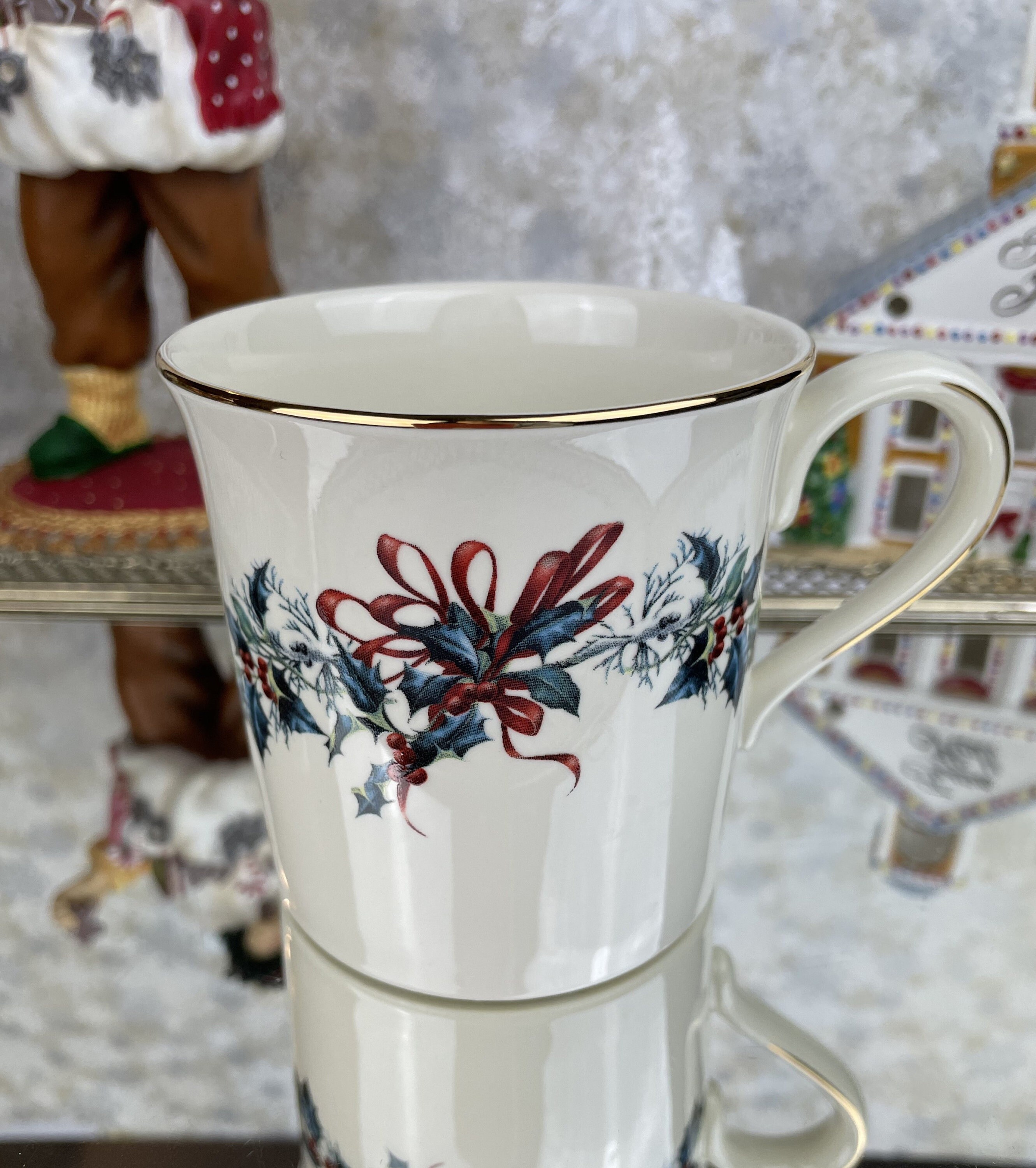 Winter Greetings Mug by Lenox, Vintage Fine Bone China Coffee Cup ...