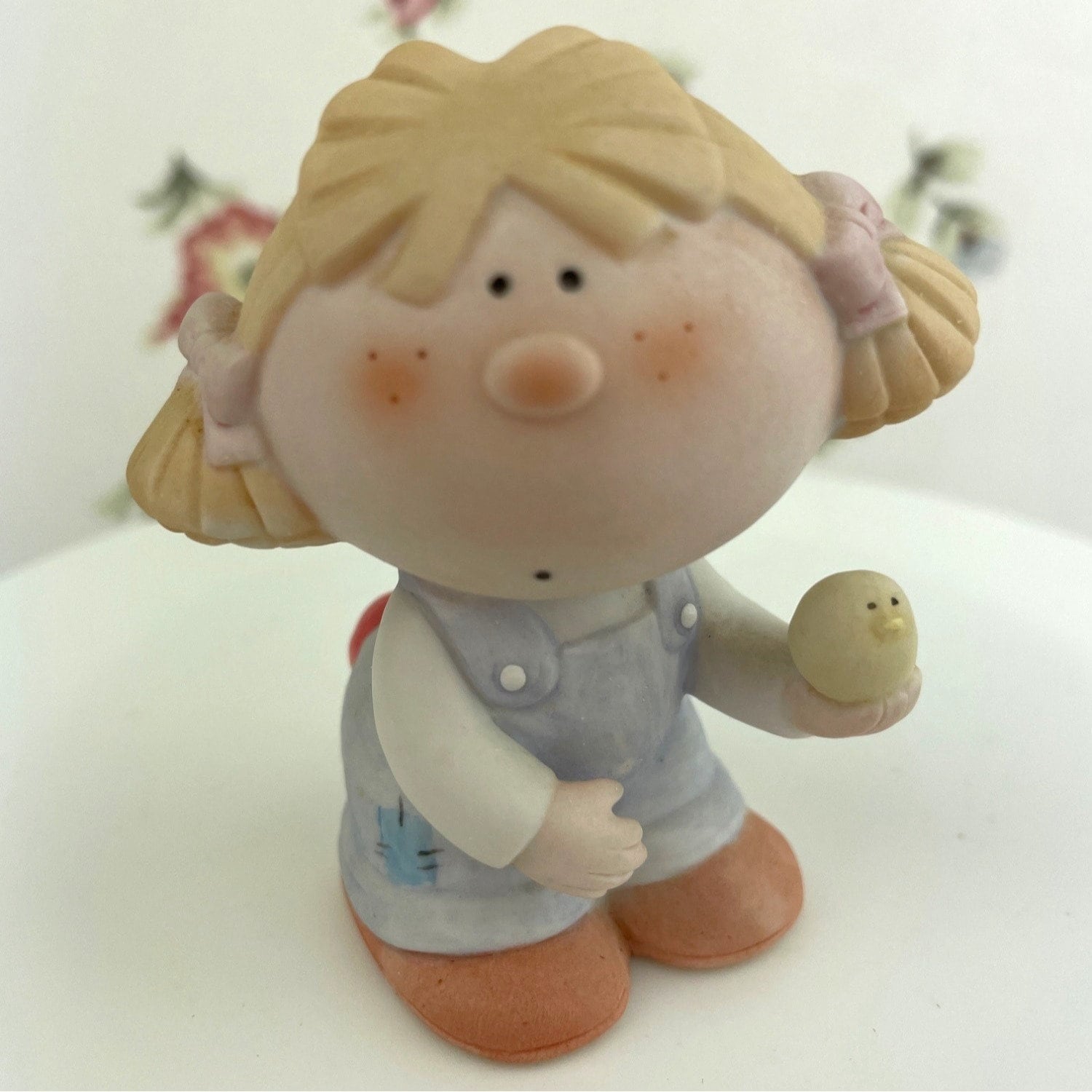 Vintage Bumpkins Girl With a Chick Ceramic Figurine by George - Etsy