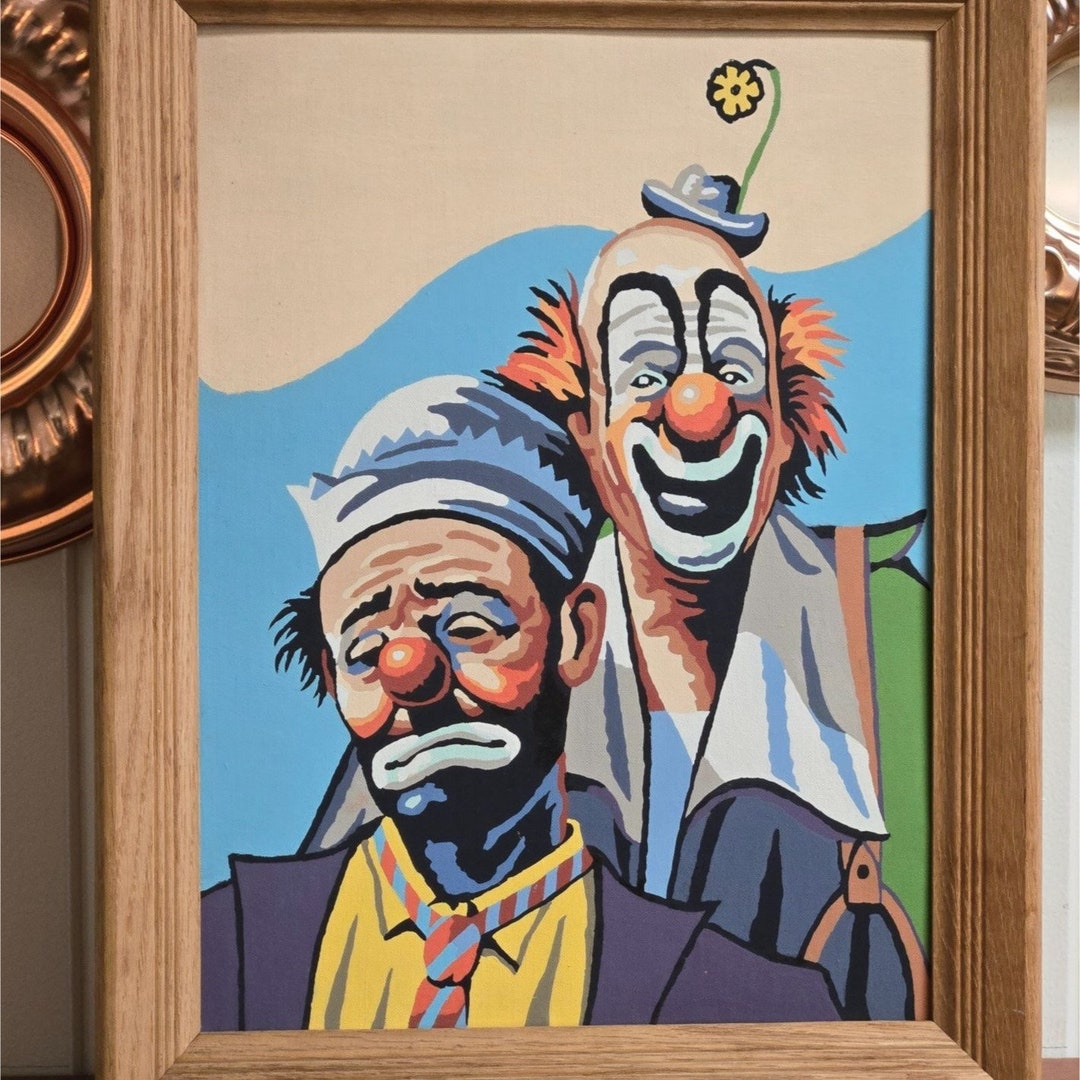 Vintage PBN Paint by Number Clown Paintings - Etsy
