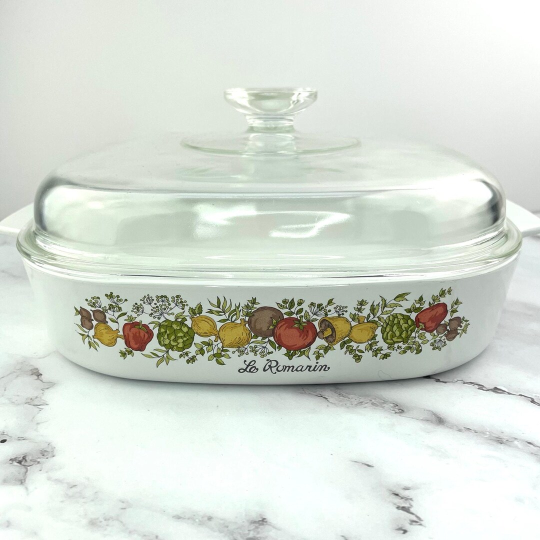 Corning Ware Le Romarin Spice of Life Casserole Dish A-10-B With Glass ...