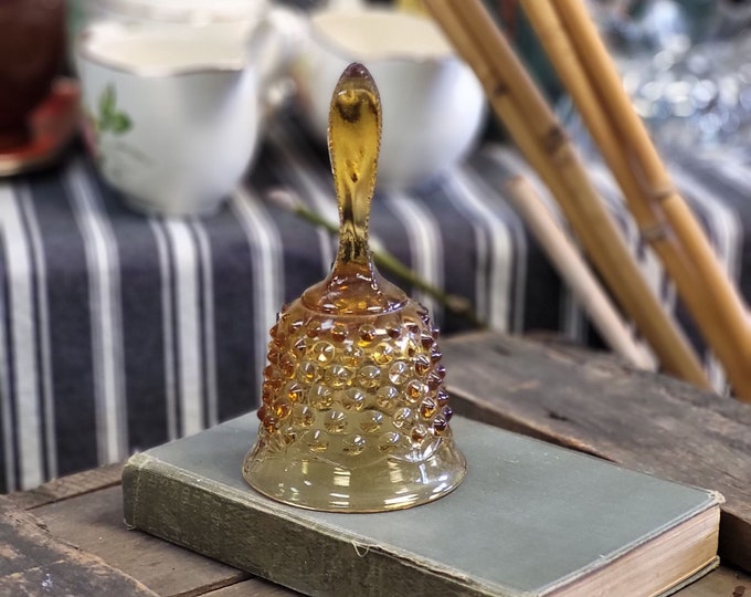 Vintage Amber Glass Hobnail Bell by Fenton, Collectible Glass Bell - Etsy