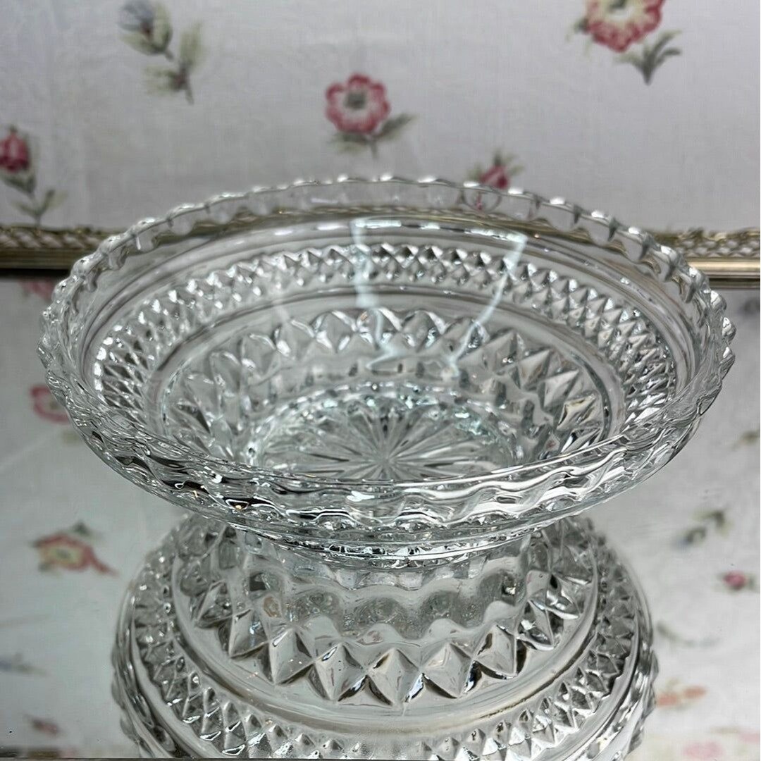 Vintage Anchor Hocking Wexford Pattern Clear Glass Berry Dessert Bowl ...