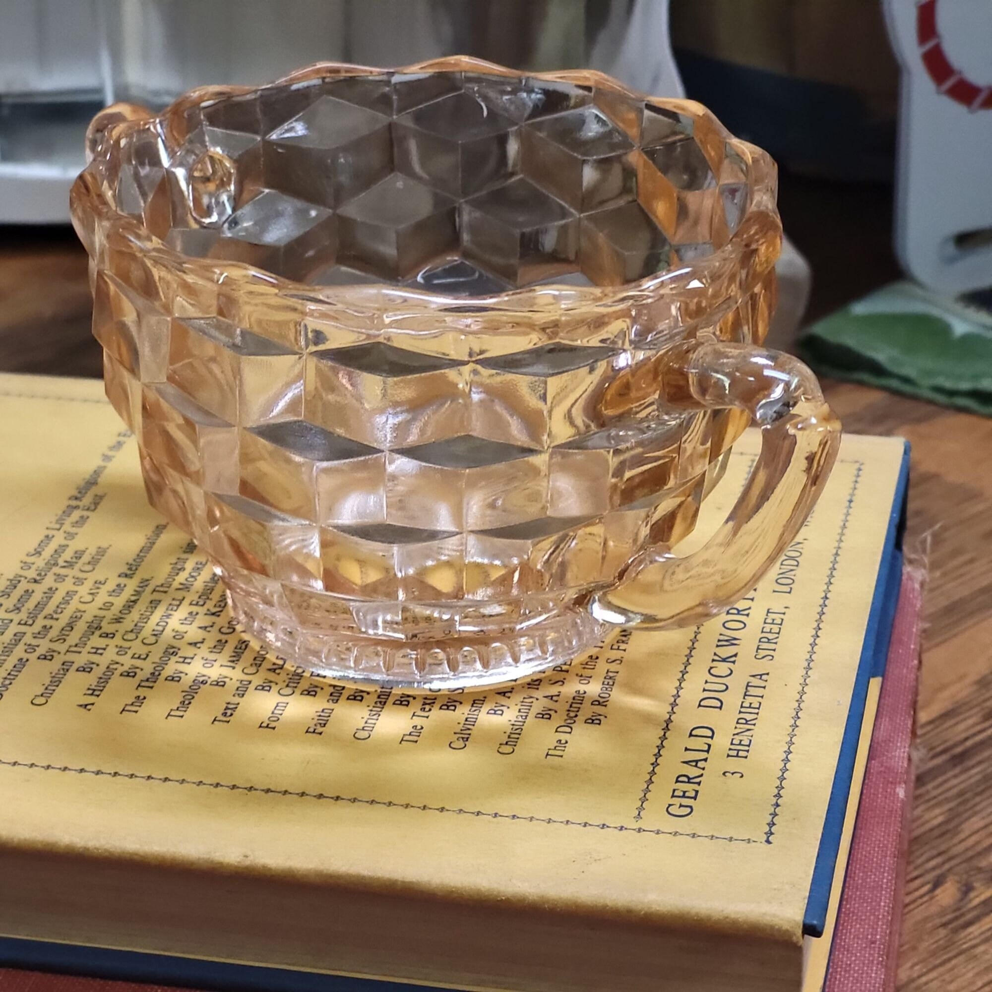 Pink Depression Glass Jeannette/diamond Cubist Pattern Sugar - Etsy