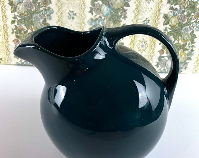 Vintage Teal Hall Tilt Ball Pitcher 633 With Ice Lip Spout, Mid Century ...