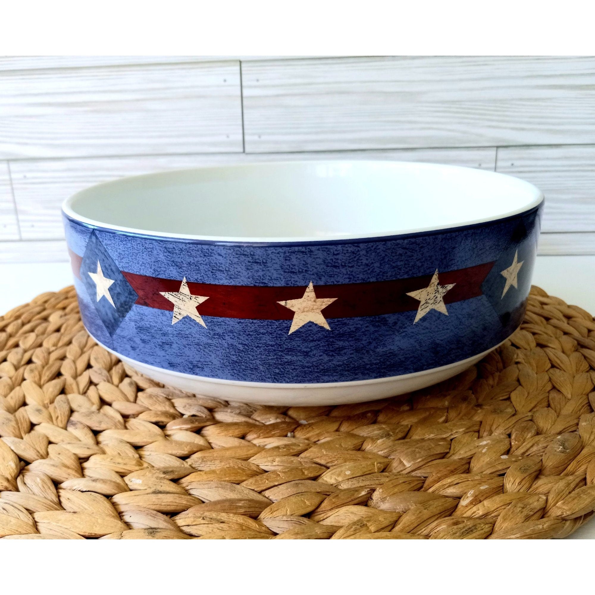 Vintage spirit of the Flag Ceramic Serving Bowl by - Etsy