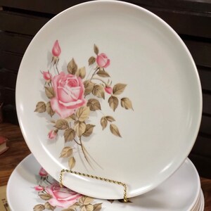 Melmac White W/pink Roses Boontown 10 Dinner Plate - Etsy