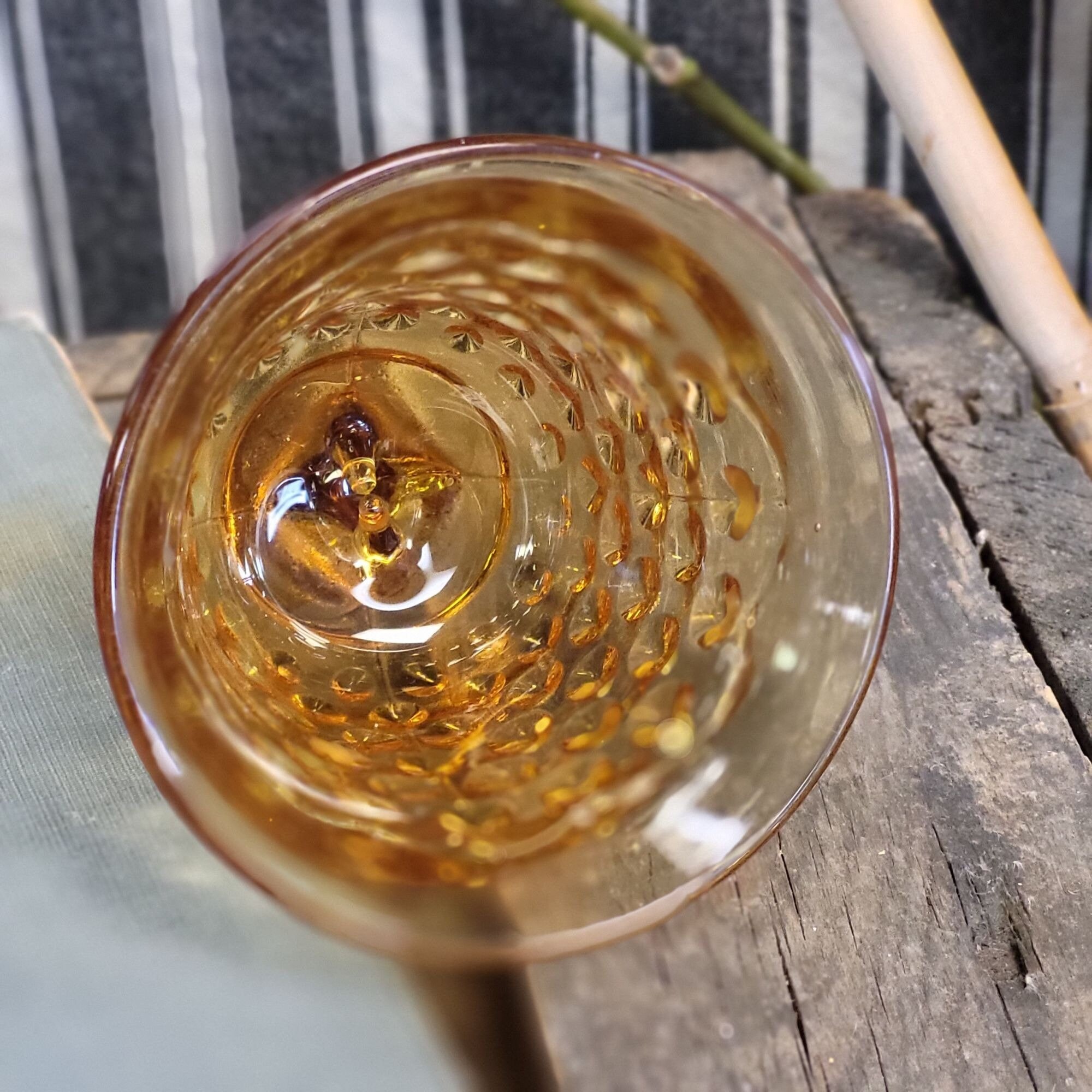 Vintage Amber Glass Hobnail Bell By Fenton Collectible Glass Etsy