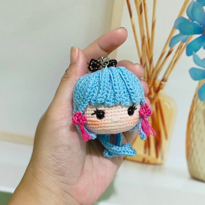 Pattern-smol Ayaka Head Keychain Crochet US TERM - Etsy