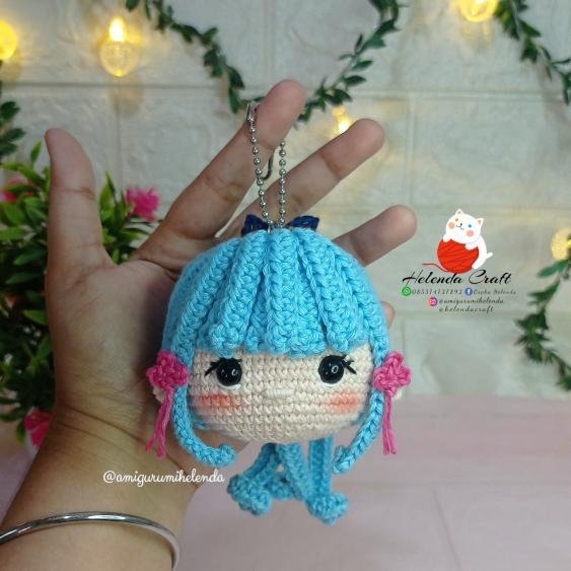 Pattern-smol Ayaka Head Keychain Crochet US TERM - Etsy