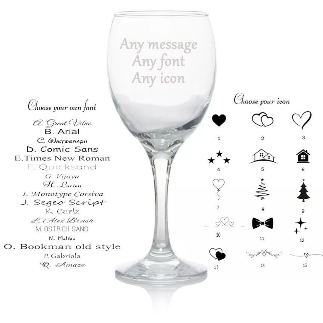 Personalised Engraved Wine Glass - Etsy UK