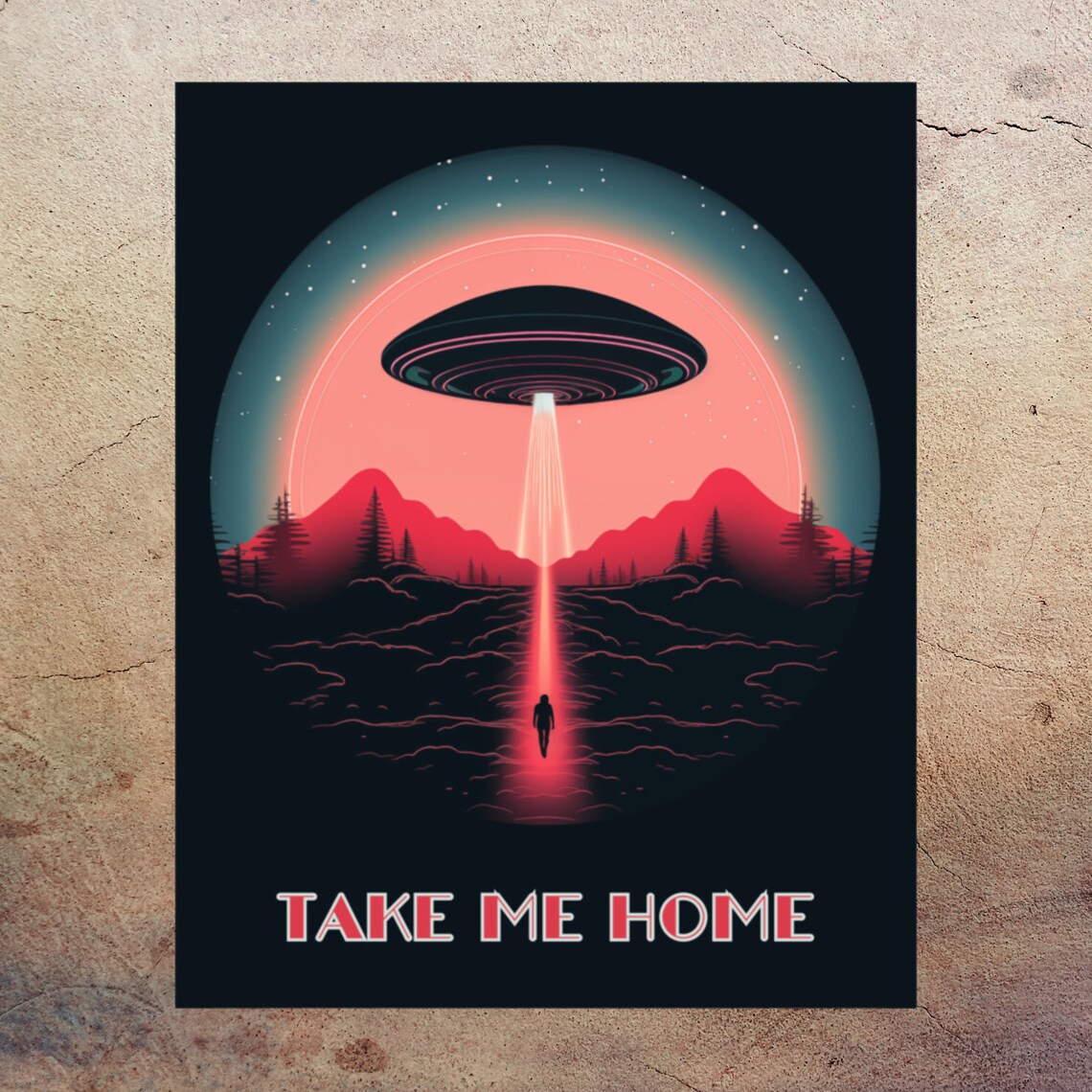 Alien Poster, Retro Art Print, Vintage UFO Wall Art, Space Decor, Best ...