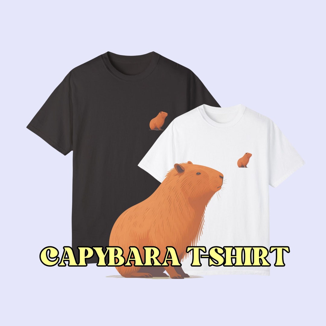 Capybara Shirt, Unisex Comfort Colors, Retro Graphic Tee, Funny Vintage ...
