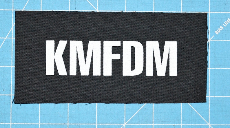 DIY Gothic EBM Industrial KMFDM Logo Silk Screen Cotton Patch. Skinny Puppy, Velvet Acid Christ ...