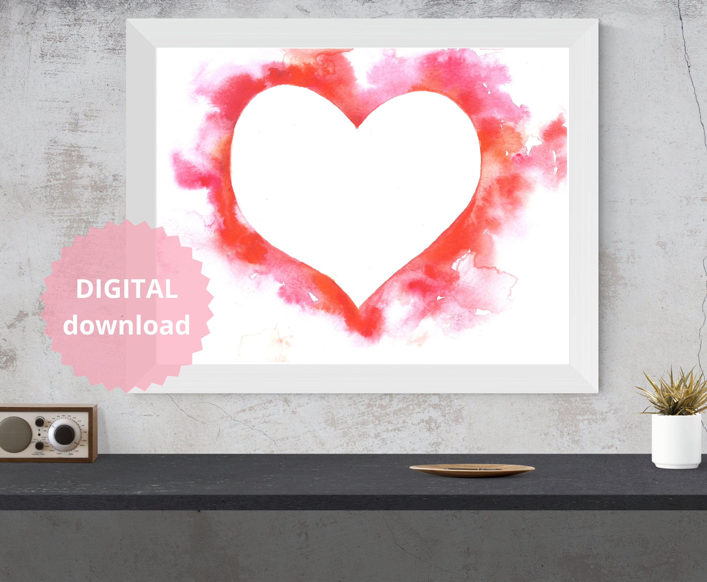 CORAZÓN que se expande wall art digital download - Etsy México