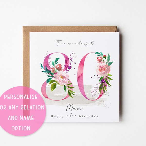 80th Birthday Cards for Moms - Etsy UK