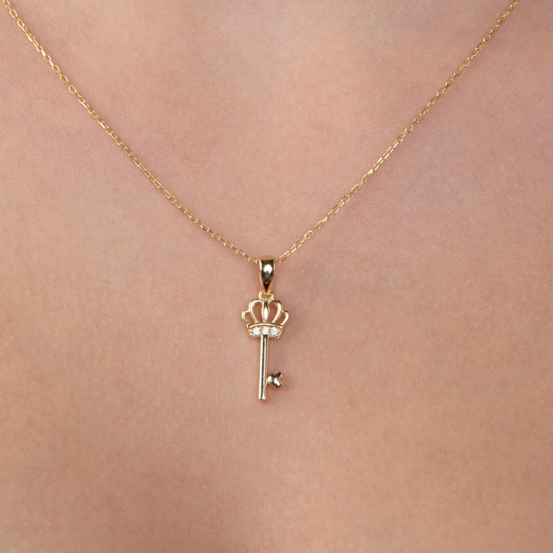 Crown Key Necklace - Etsy