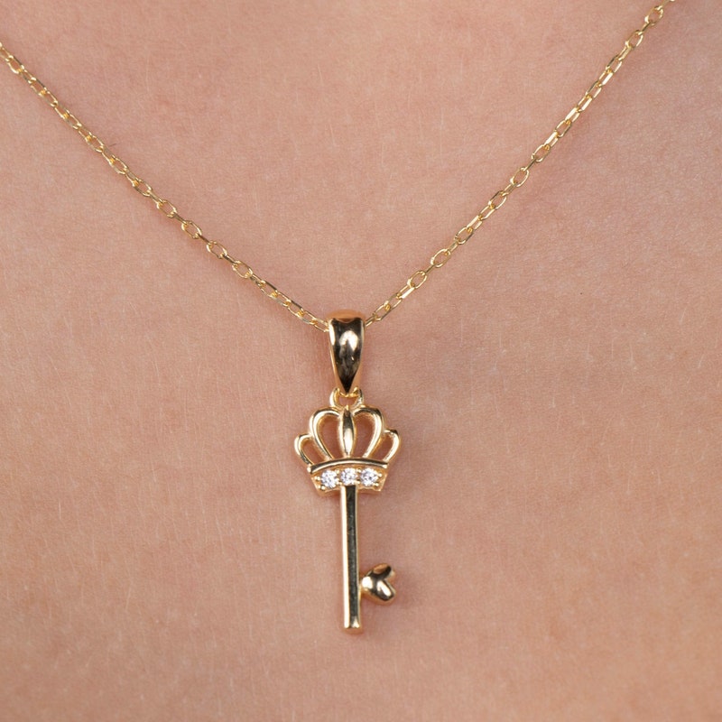 Crown Key Necklace - Etsy