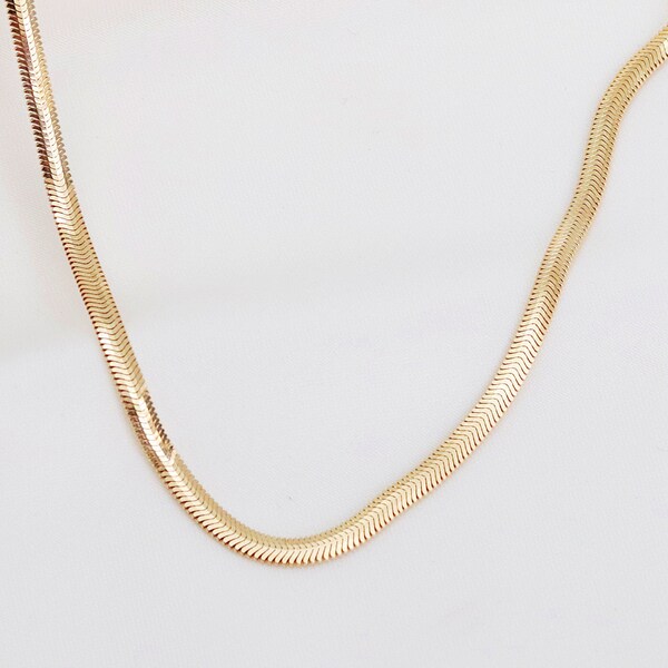 Flat Gold Necklace - Etsy