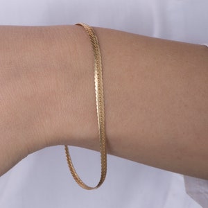 Snake Chain Bracelet, Flat Cuban Chain Bracelet, Curb Chain Bracelet, 3 ...