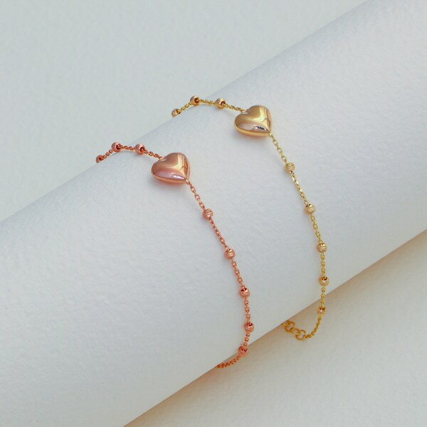 Gold Heart Bracelet - Etsy