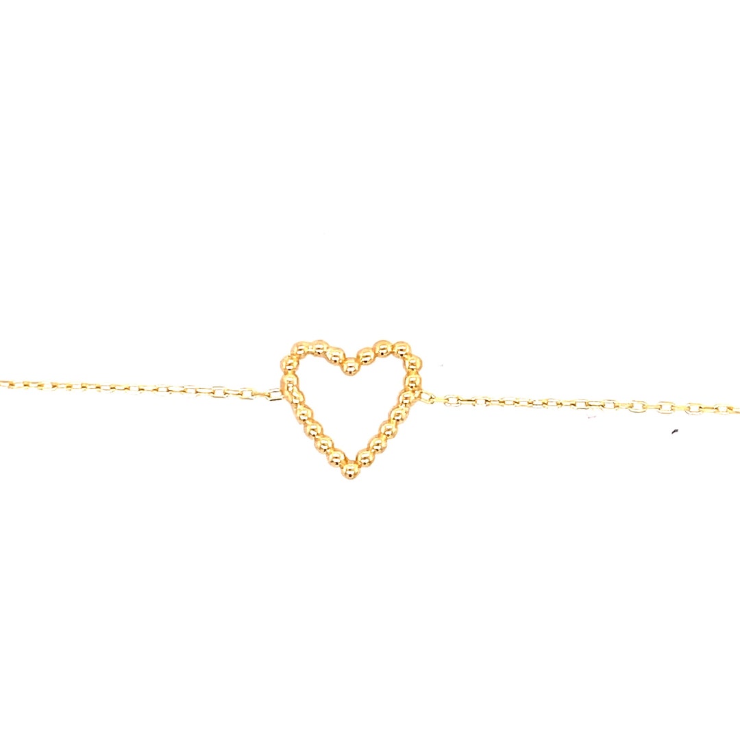 Heart Bracelet Gold Heart Bracelet Love Bracelet Dainty - Etsy