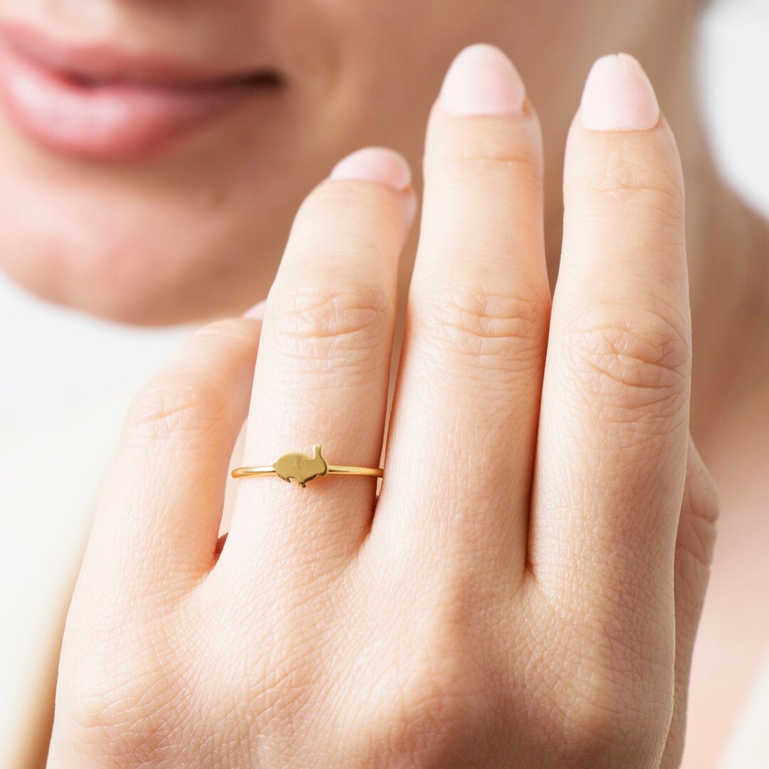 Rabbit Ring, Gold Rabbit Ring, Bunny Ring, Dainty Rose Gold Ring ...