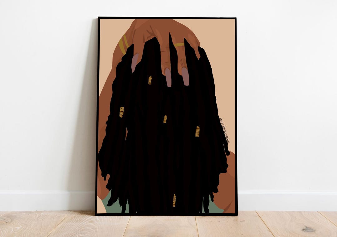 Black Woman With Locs, Black Girl With Locs, Woman With Dreadlocks Art ...