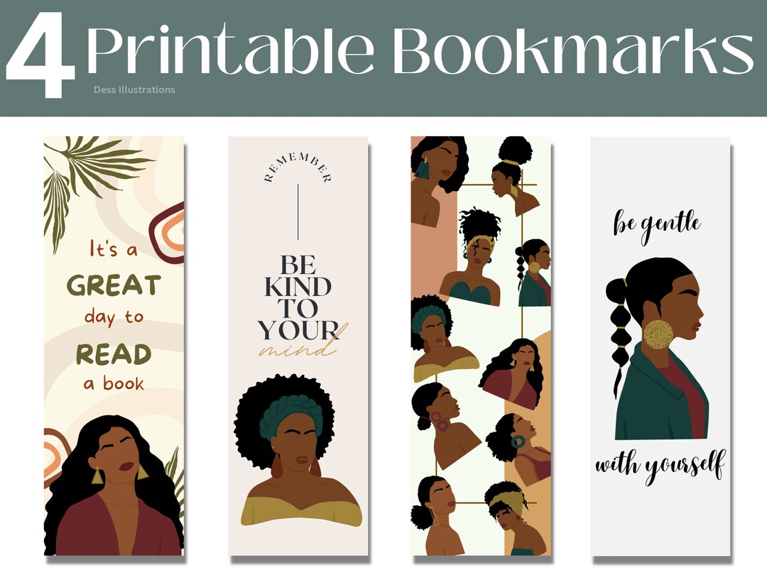 Black Girl Bookmarks | Black Women Bookmark | Printable Bookmark | DIY ...