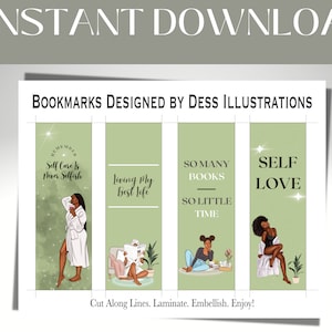 Black Girl Bookmarks | Black Women Bookmark | Printable Bookmark | DIY ...