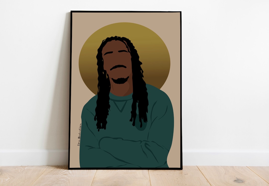 Black Man With Locs Art, Printable Wall Art,black Man Dreadlocs, Black ...