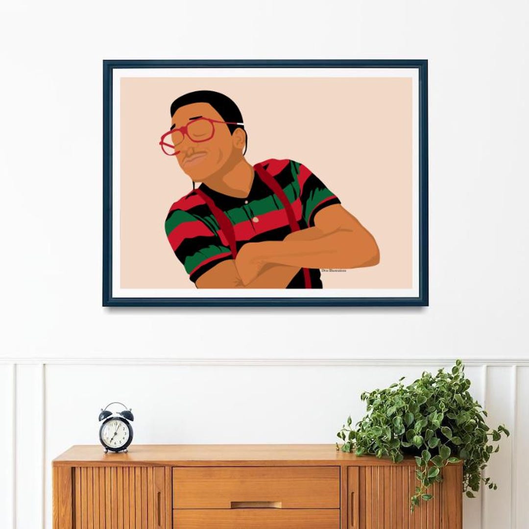 Steve Urkel Art Print, DIGITAL DOWNLOAD, 90's Classic Tv Show, African ...