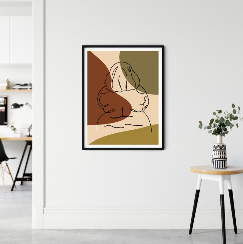 Curvy Girl Line Art, Printable Art, Minimalist Woman Art, Abstract Boho ...