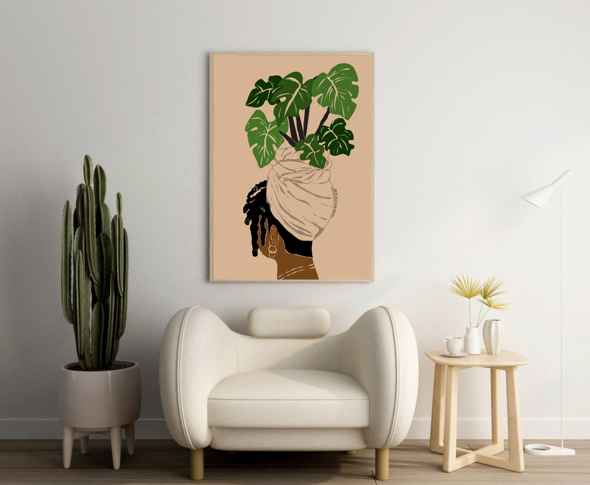 Black Woman With Locs, Black Girl With Locs, Woman With Dreadlocks Art ...