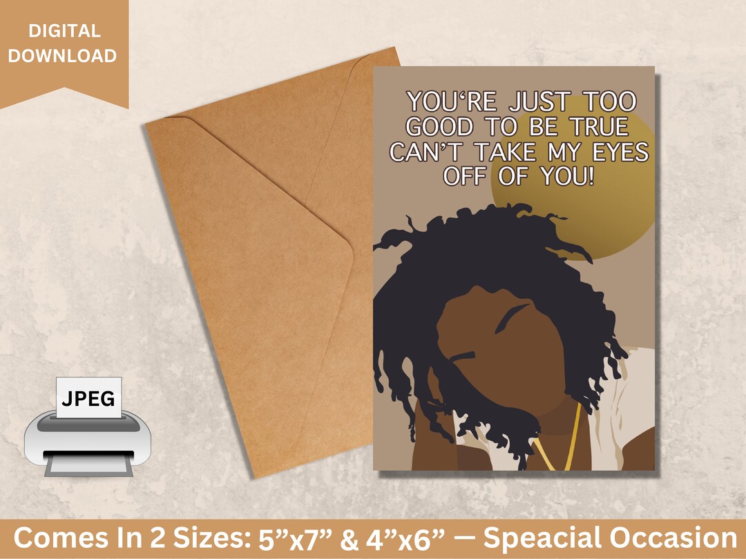 Valentines Day Card, African American Greeting Cards, Printable ...