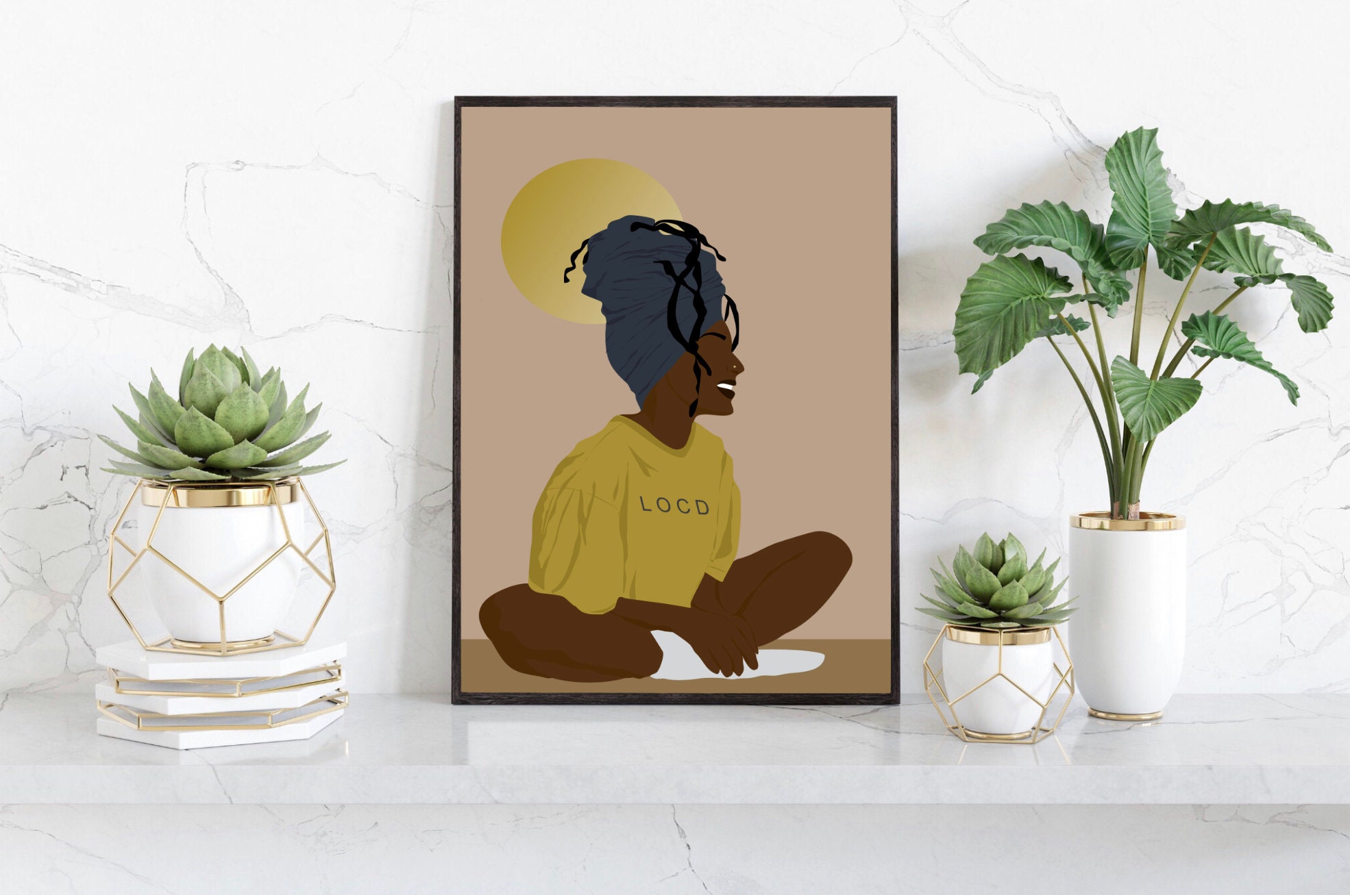 Black Woman With Locs, Black Girl With Locs, Woman With Dreadlocks Art ...