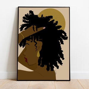 Black Woman With Locs, Black Girl With Locs, Woman With Dreadlocks Art ...