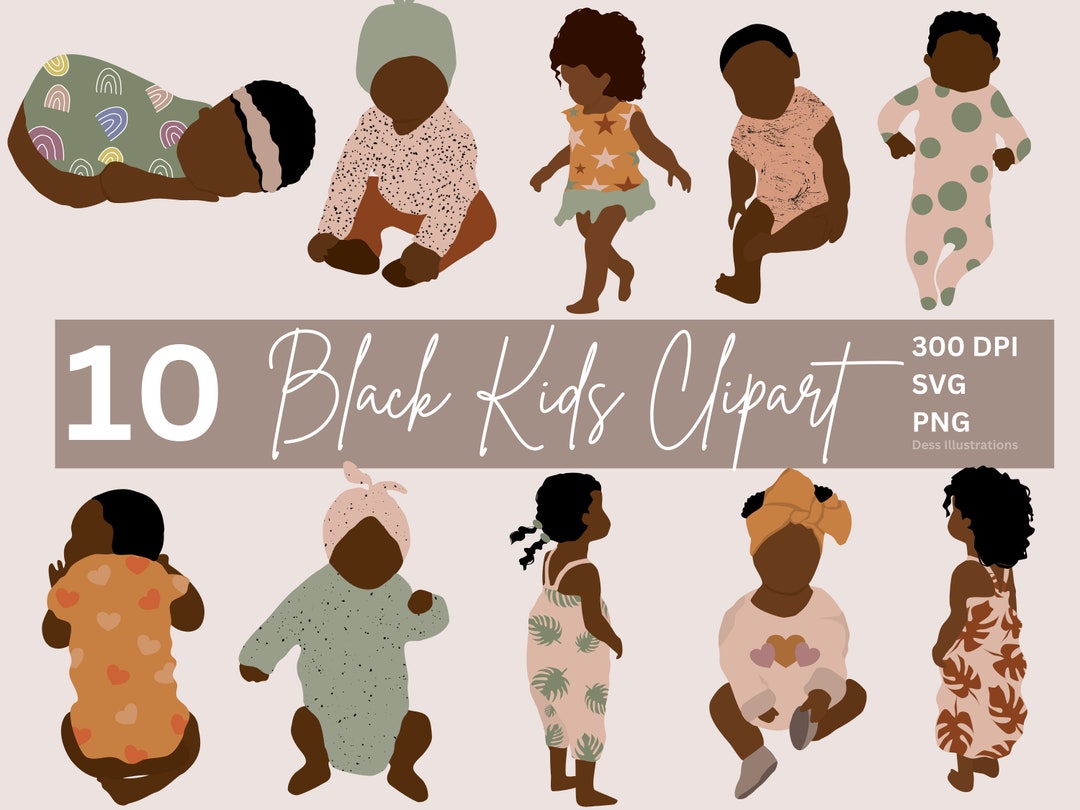 Little Kids SVG Clipart, Baby Clipart, African Baby PNG, Abstract ...